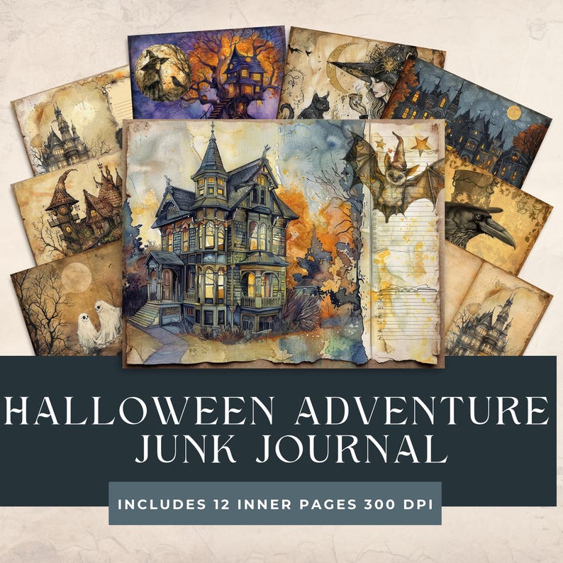 Magic Halloween Junk Journal | Printable Halloween Pages | Halloween ...