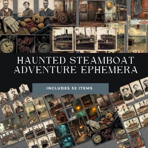 Haunted Steamboat Adventure Junk Journal Ephemera | Haunted House ...
