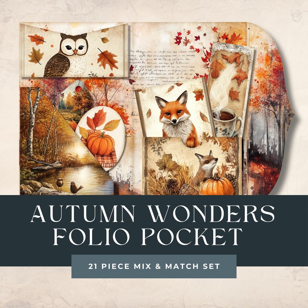 Autumn Wonders Junk Journal Folio | Woodland Loaded Folder | Autumn ...