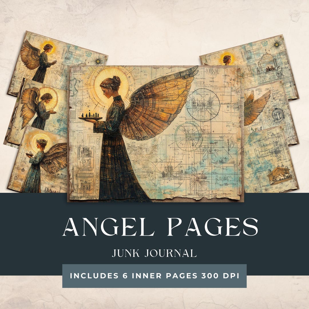Angel Pages Junk Journal | Christmas Angels Printables | Christmas ...