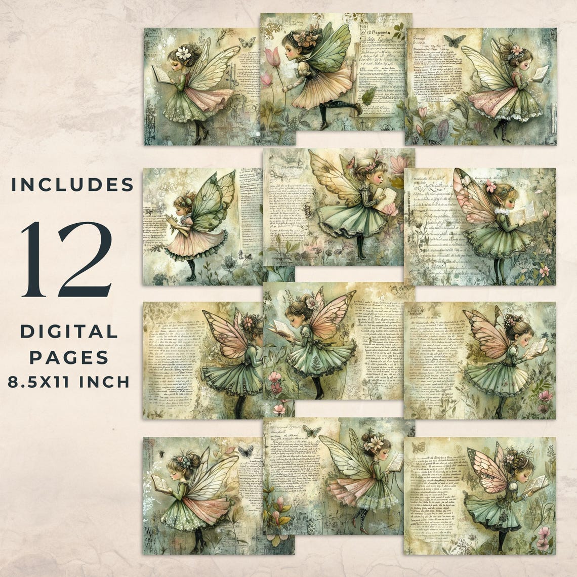 The Garden Fairy Storybook Junk Journal |fairy Scrapbooking | Whimsical ...