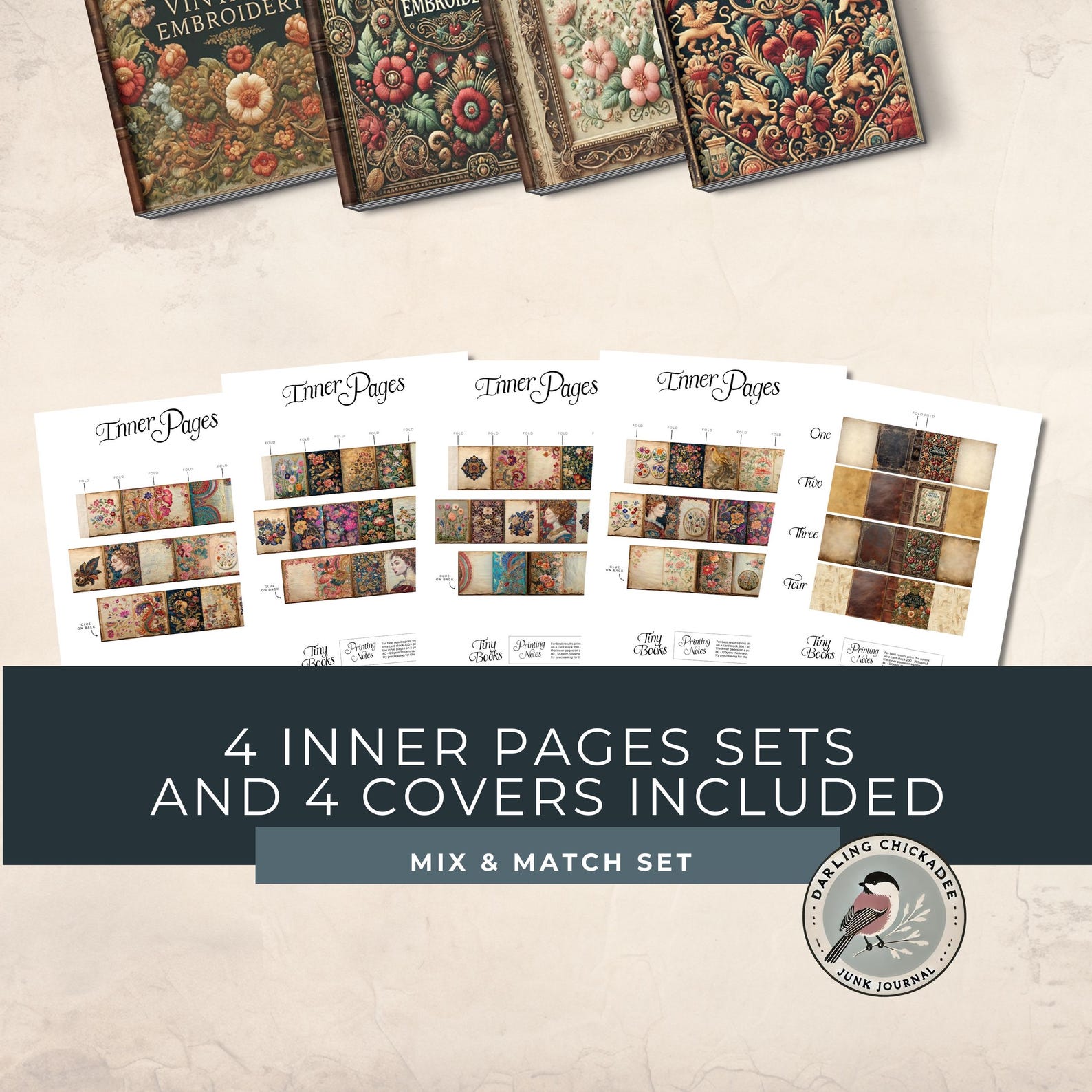 Vintage Embroidery Mini Books – Set of 4 | Vintage Textile-inspired ...
