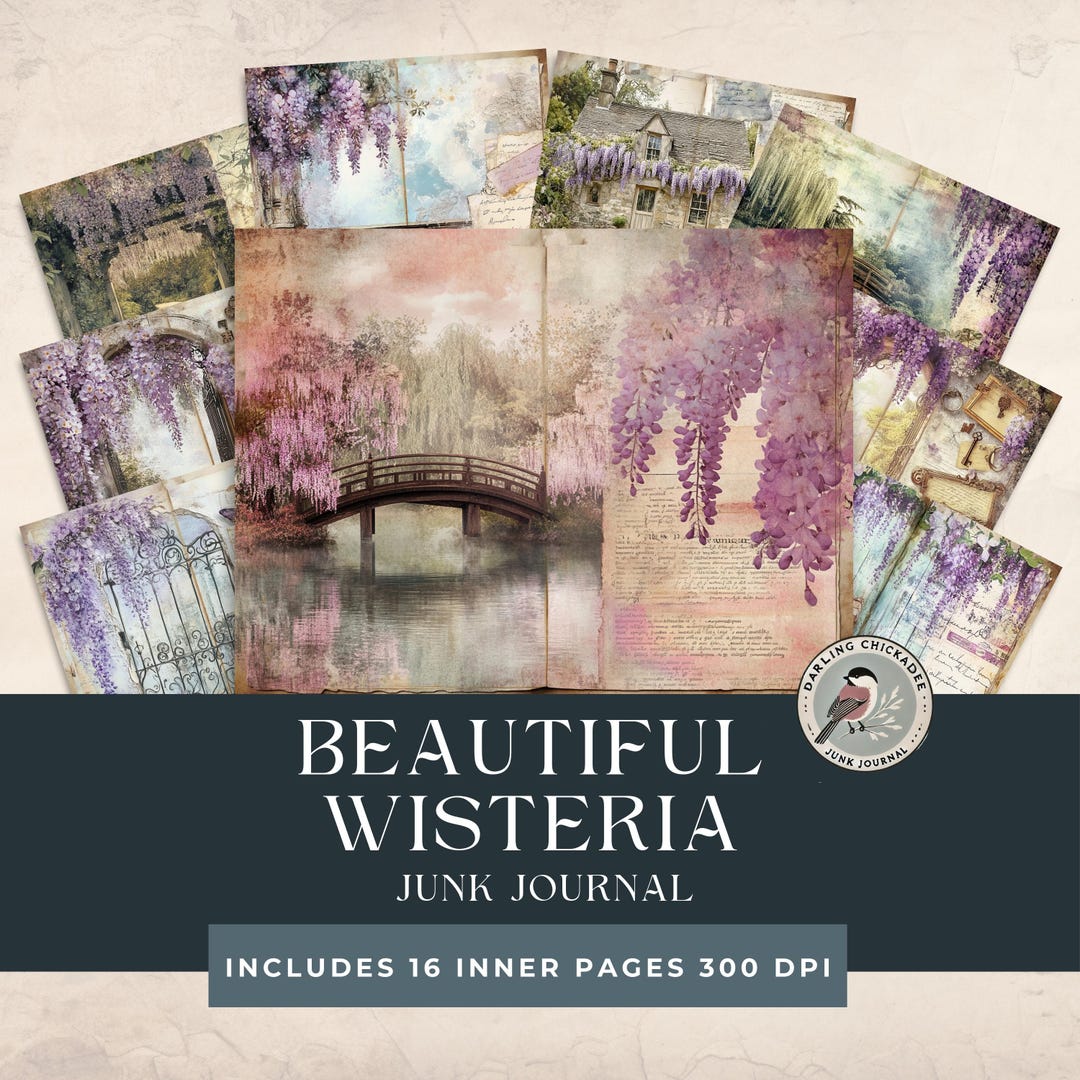 Wisteria Junk Journal | Purple Printable | Vintage Floral Ephemera ...