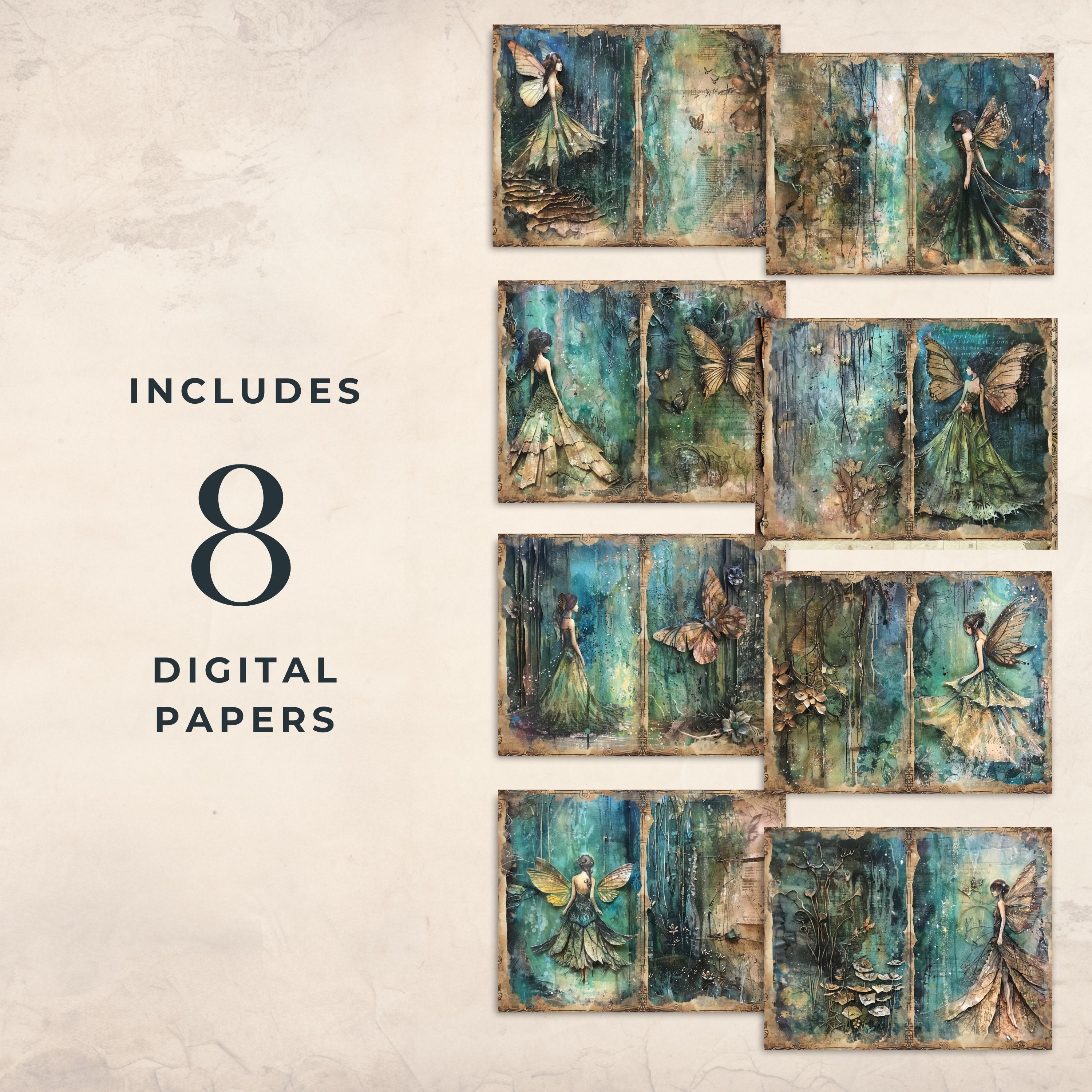 Fantasy Fairy Collage Printable | Deep Forest Collage Sheet | Fantasy ...