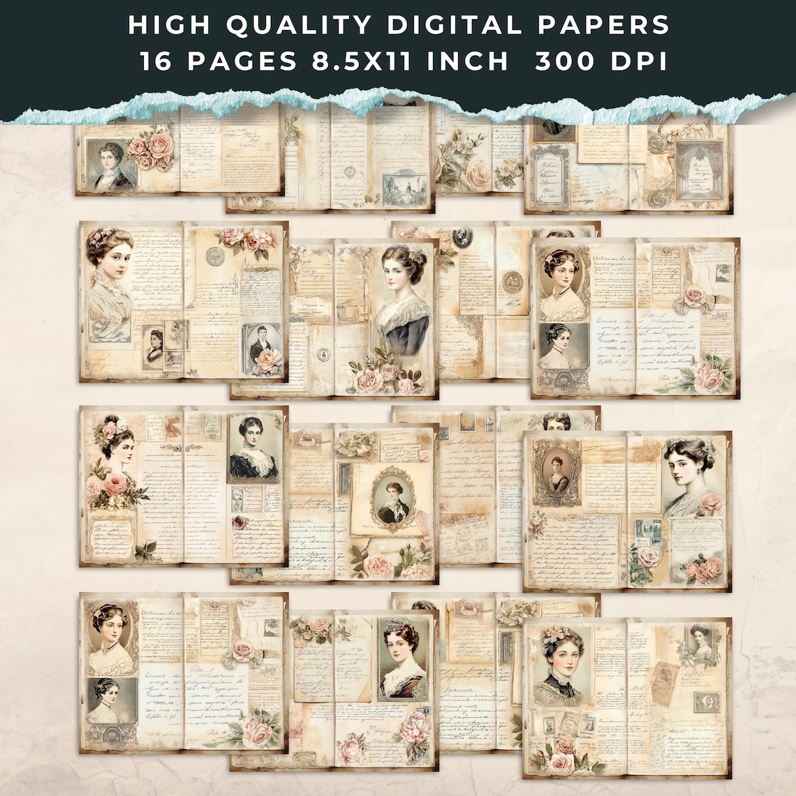 Victorian Romantic Diary Junk Journal | Regency Romance Printable ...