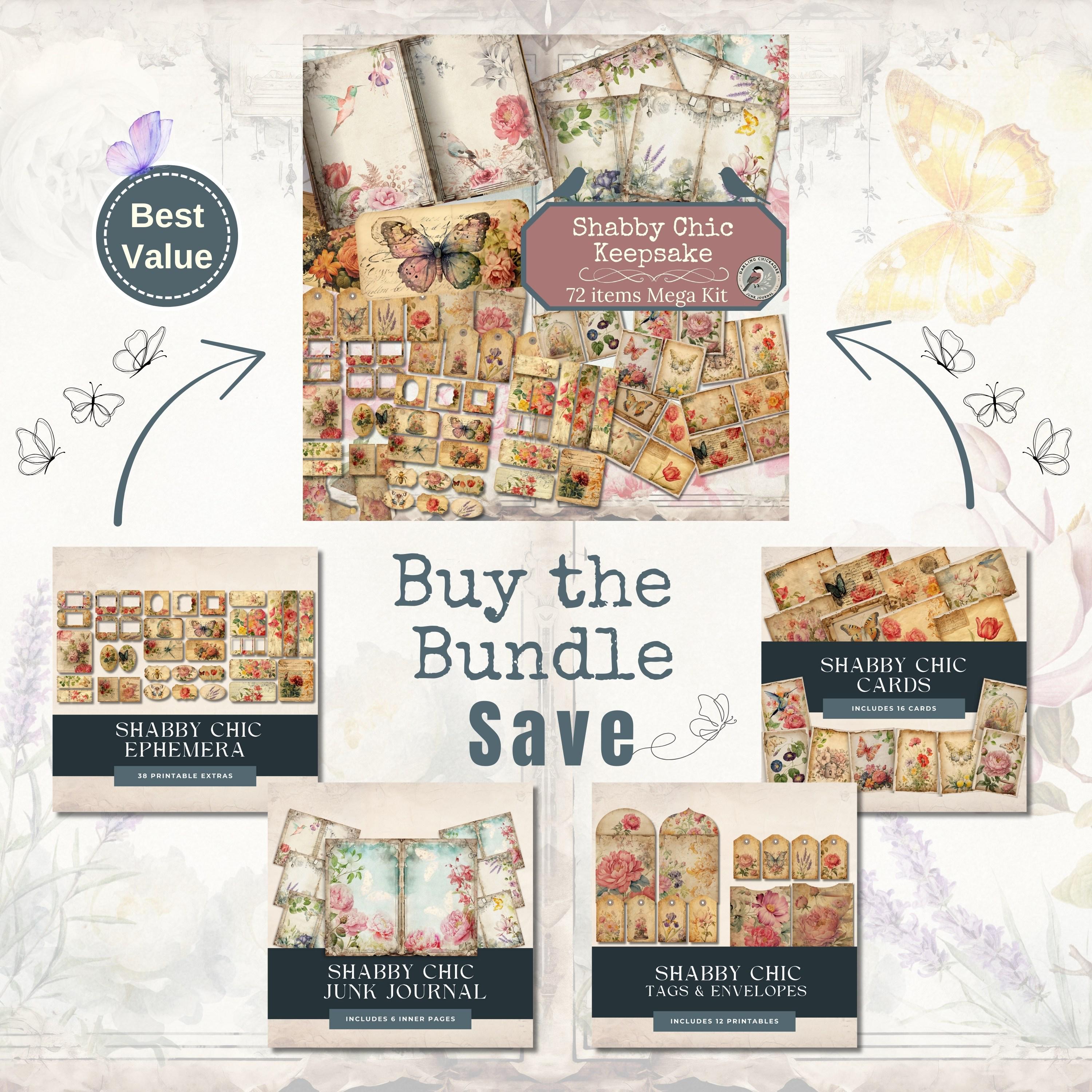 Vintage Floral Ephemera | Junk Journal | Floral Collage Sheet | Digital ...