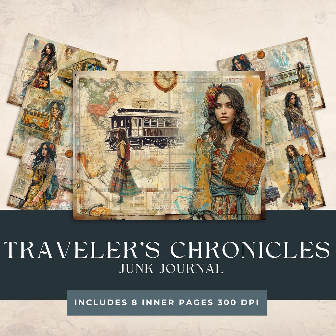 Traveler's Chronicles Junk Journal Pages | Shabby Traveler’s Notebook ...