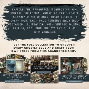 Haunted Steamboat Adventure Junk Journal Ephemera | Haunted House ...