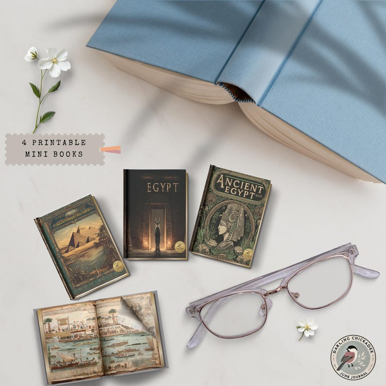 Ancient Egypt Mini Books – Printable Set of 4 I Illustrated Vintage ...