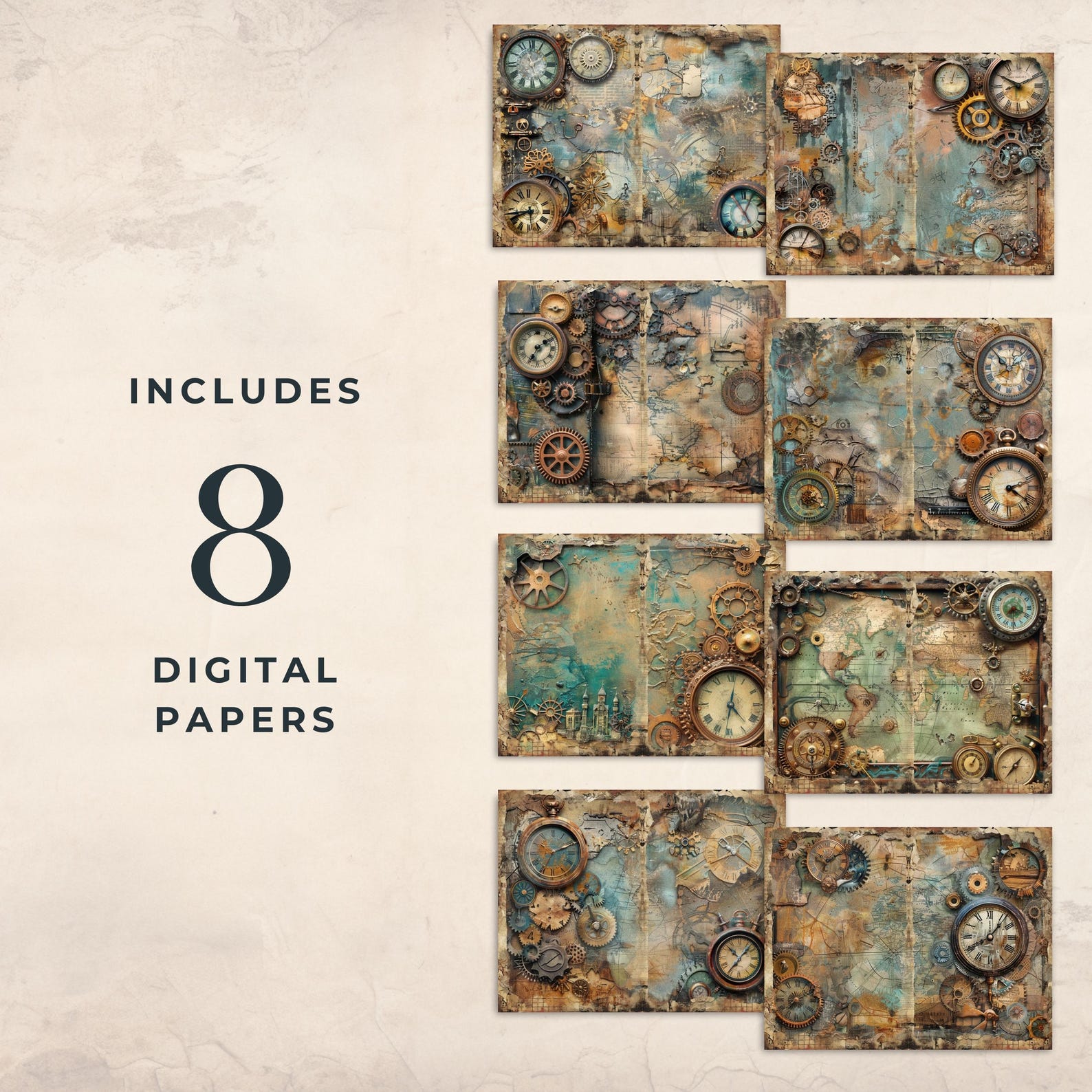 Steampunk Maps Printable Steampunk Junk Journal Vintage Grange Pages ...