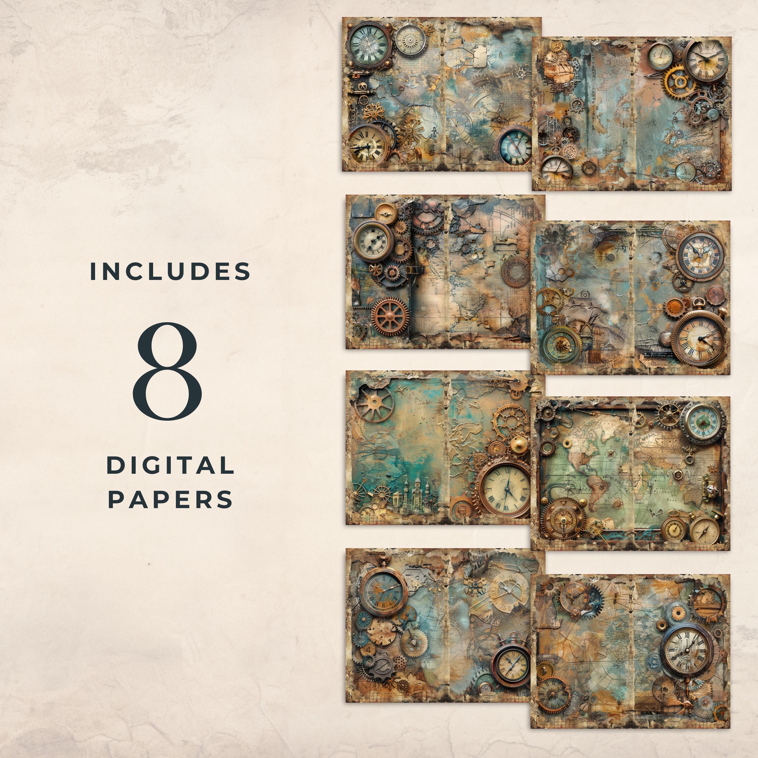 Steampunk Maps Printable Steampunk Junk Journal Vintage Grange Pages ...