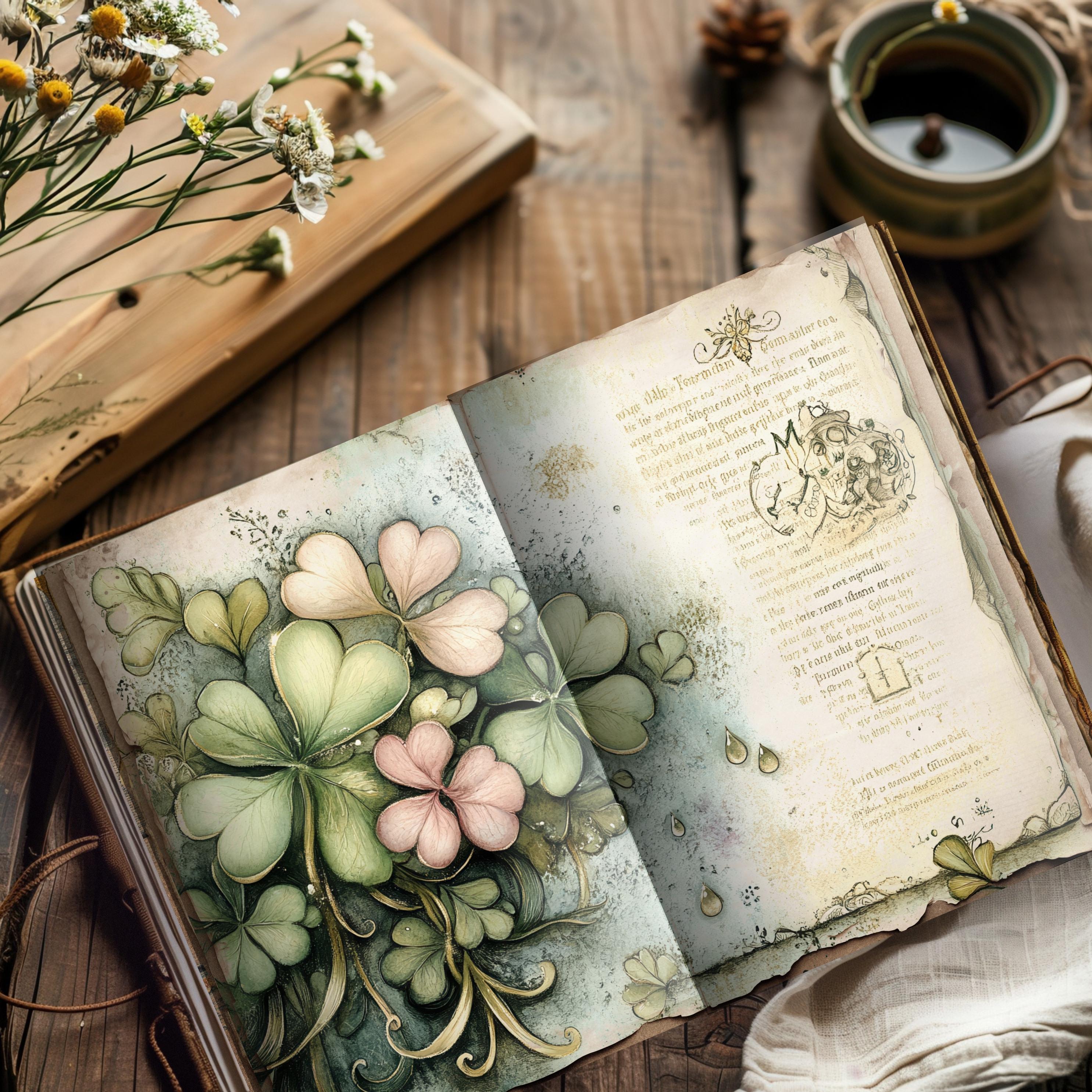 Shabby Chic Shamrock Junk Journal Pages | St Patrick's Day Junk Journal ...