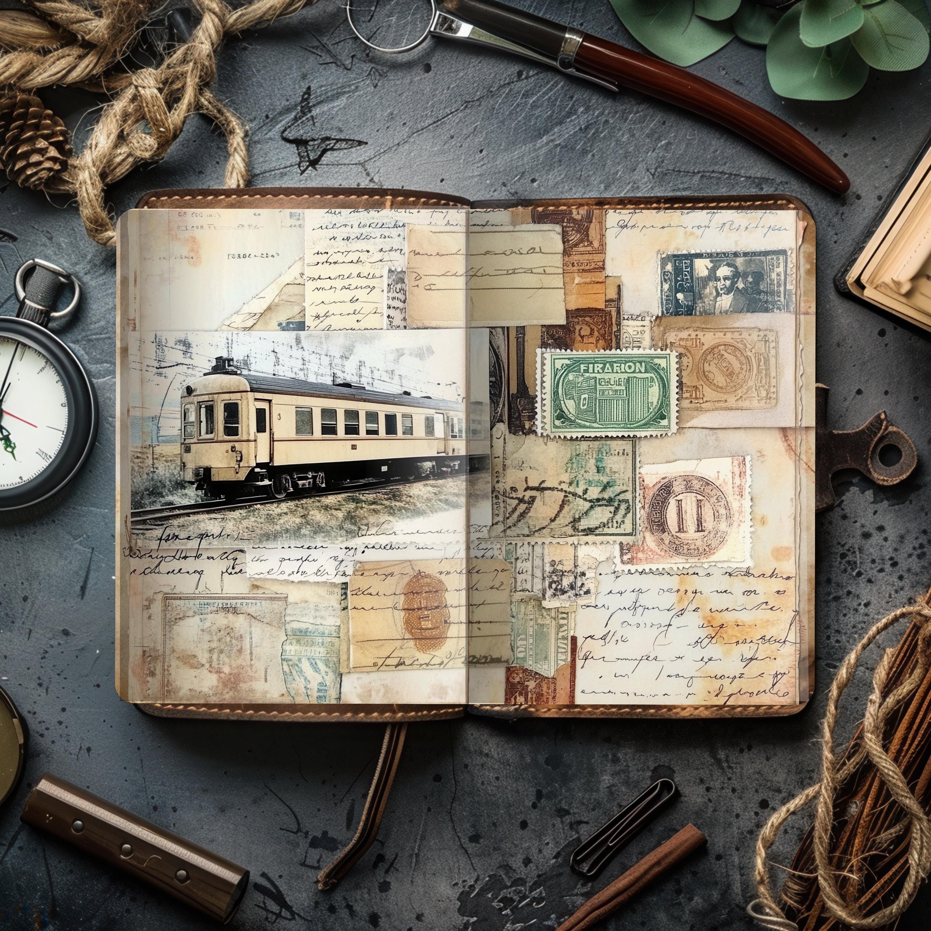 Vintage Train Junk Journal Kit | Railway Memories Printable Ephemera ...