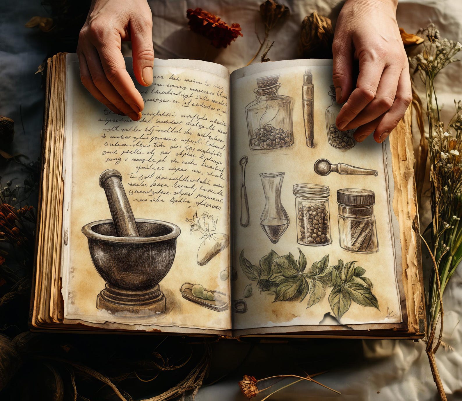 Victorian Apothecary Notes Junk Journal Kit | Herbal Vintage Ephemera ...