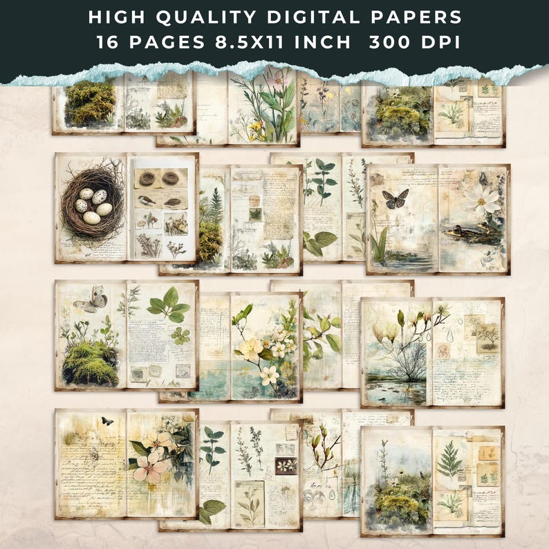 Spring Nature Journal Kit | Printable Junk Journal for Spring ...