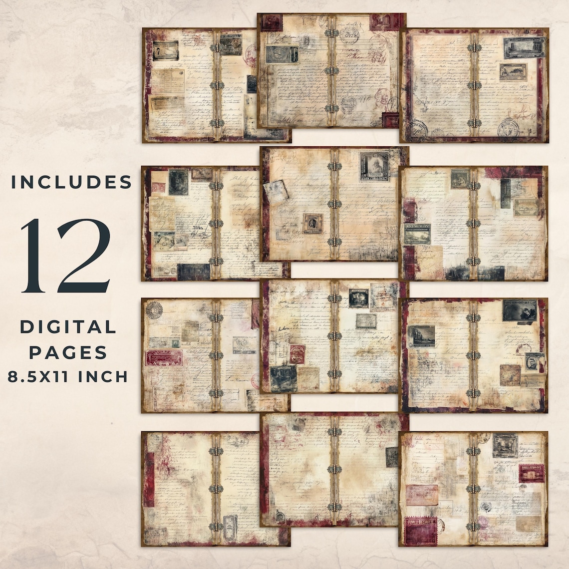 Antique Correspondence Junk Journal Kit | Printable Vintage Ephemera ...