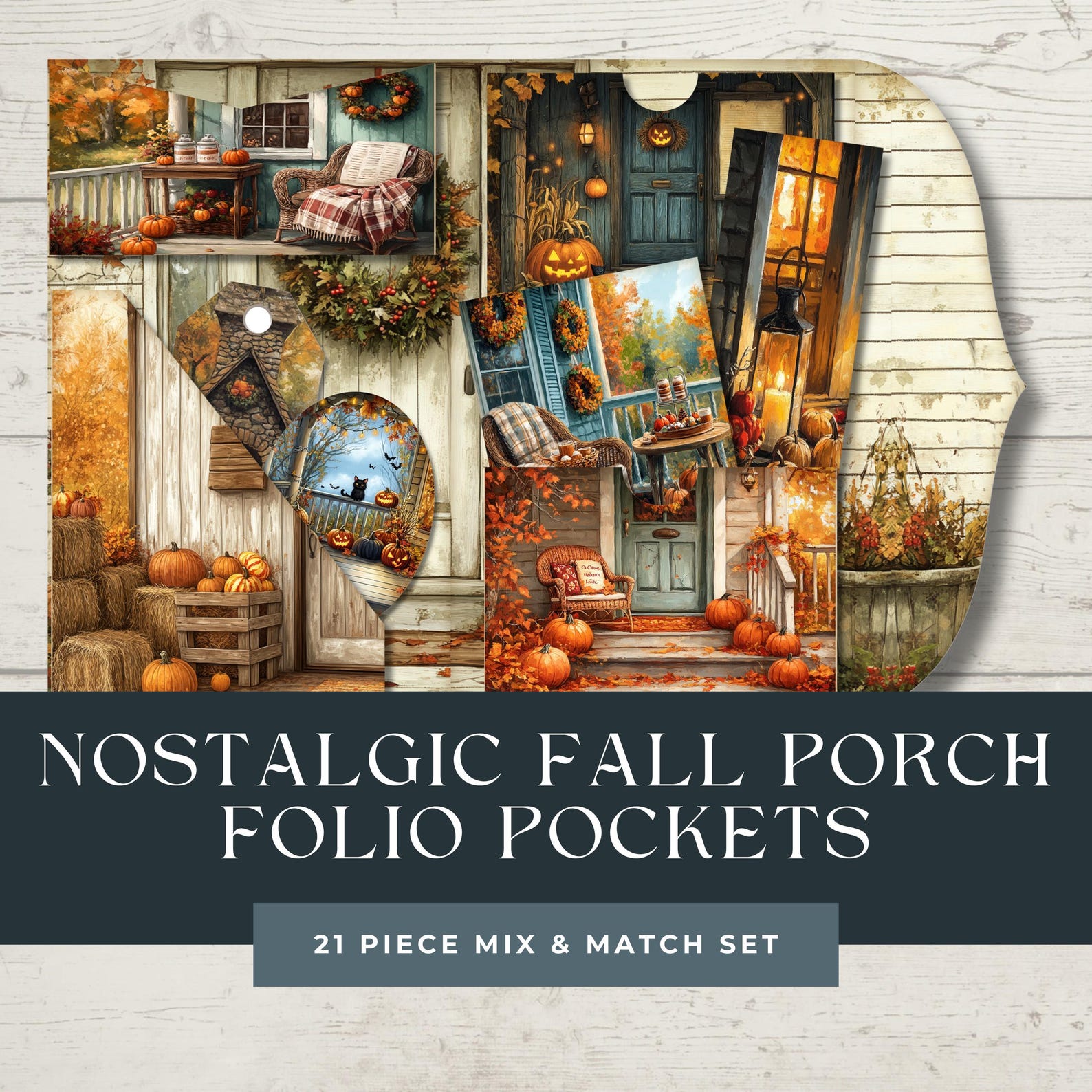 Nostalgic Fall Porches Junk Journal Folio | Vintage Fall Printable ...