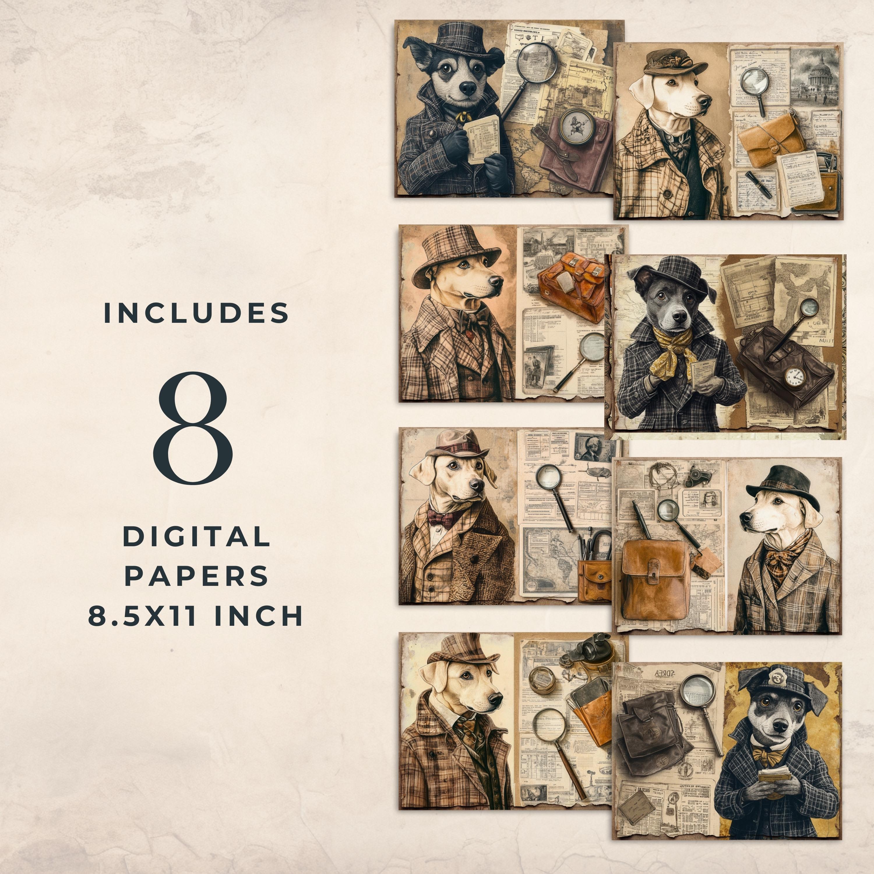 Dog Detective Junk Journal Kit |mystery Case File | Vintage Detective ...