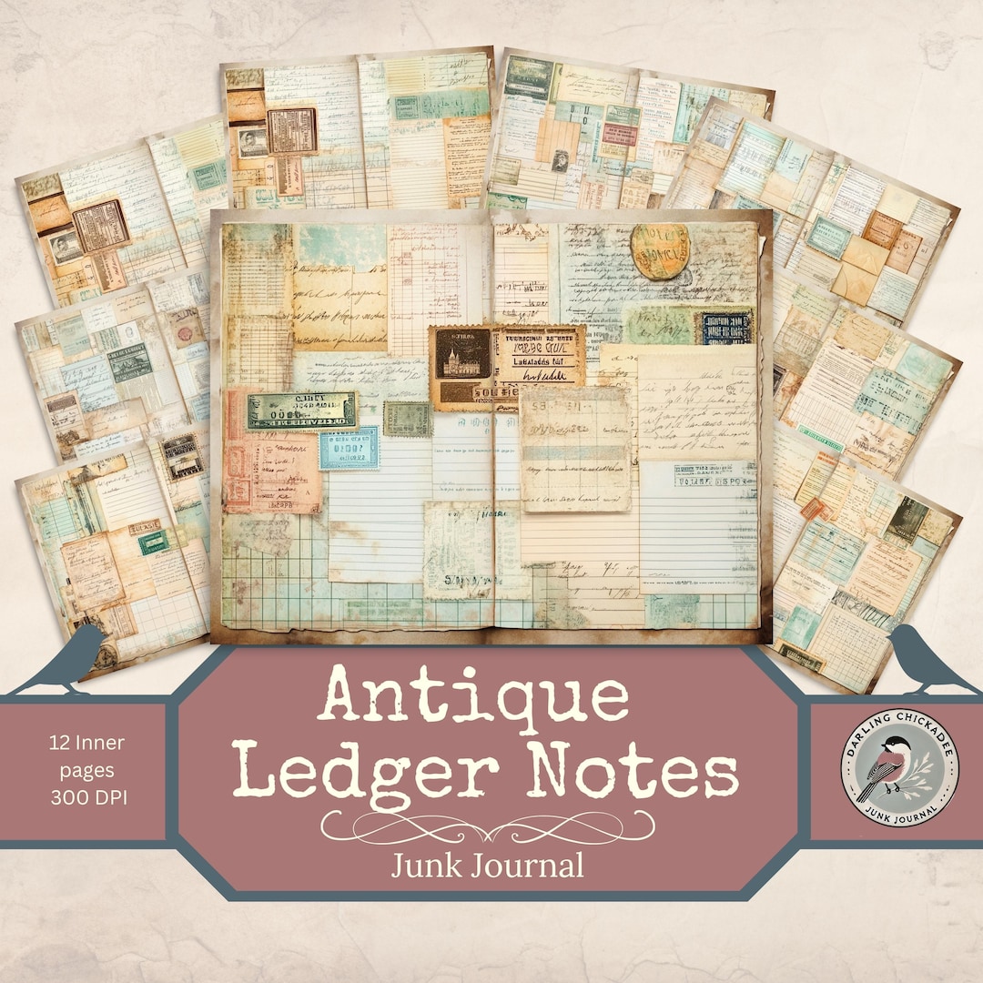 Vintage Ledger Junk Journal Pages | Antique Receipts & Handwriting ...