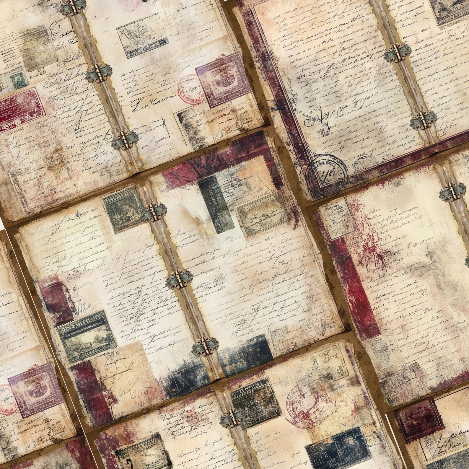 Antique Correspondence Junk Journal Kit | Printable Vintage Ephemera ...