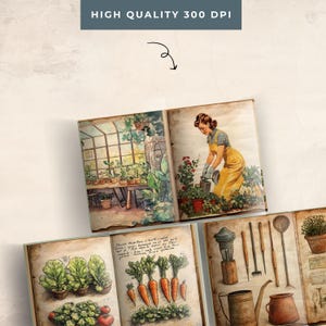 Gardening Mini Books – Set of 4 | Vintage Garden Journal With Cozy ...