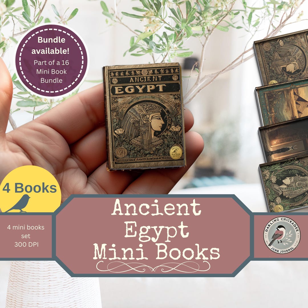 Ancient Egypt Mini Books – Printable Set of 4 I Illustrated Vintage ...