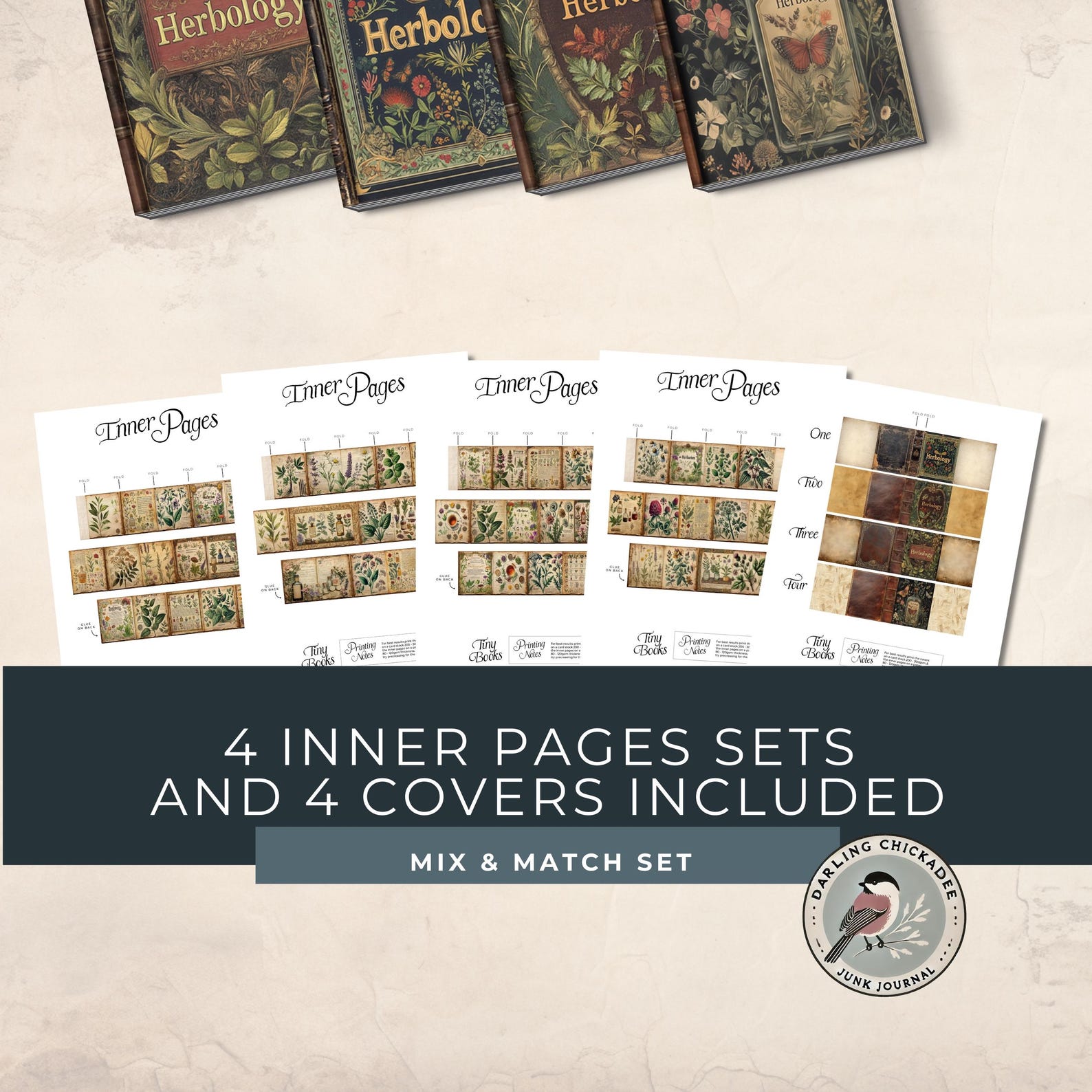 Vintage Herbology Mini Books – Set of 4 | Miniature Printable Herbalist ...