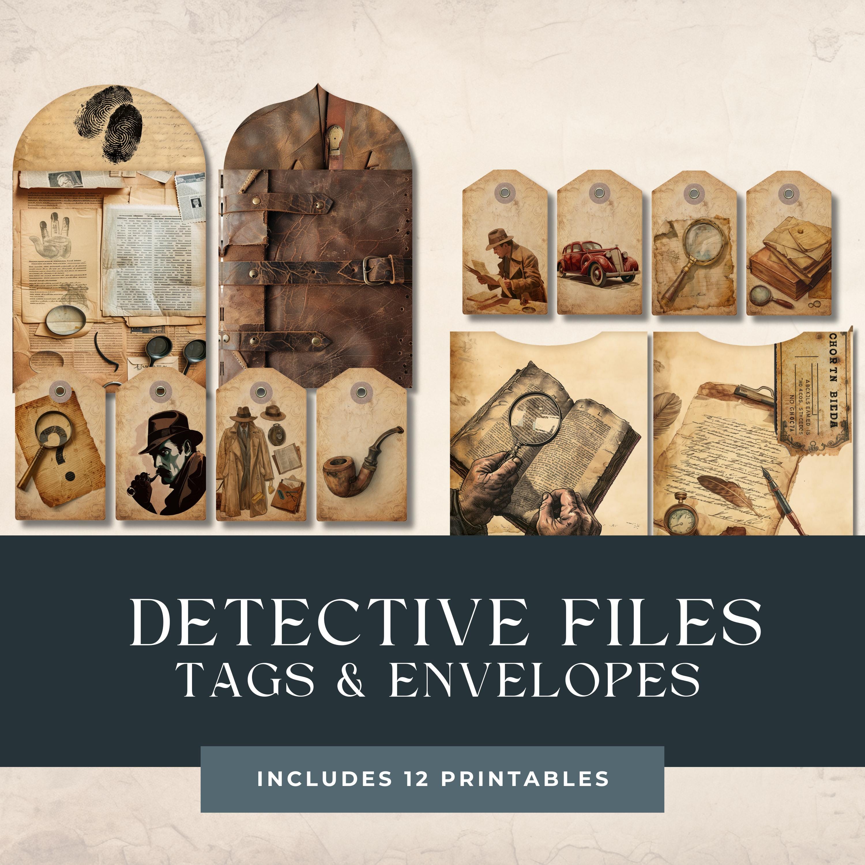 Detective Junk Journal Tags | Digital Download | Mystery Case File ...