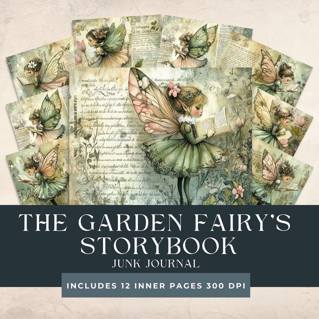 The Garden Fairy Storybook Junk Journal |fairy Scrapbooking | Whimsical ...
