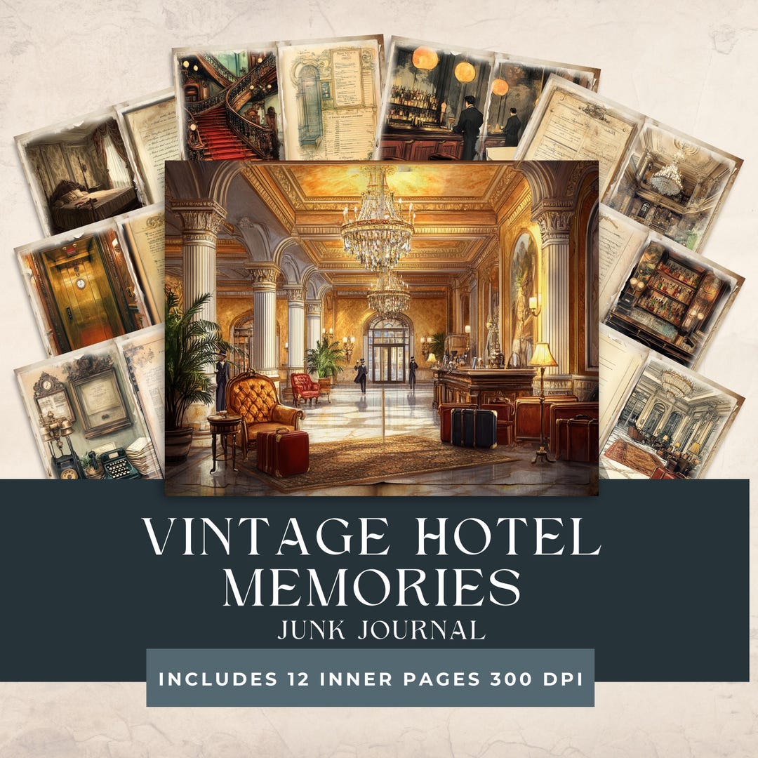 Vintage Hotel Memories Junk Journal | Travel Scrapbooking | Vintage ...