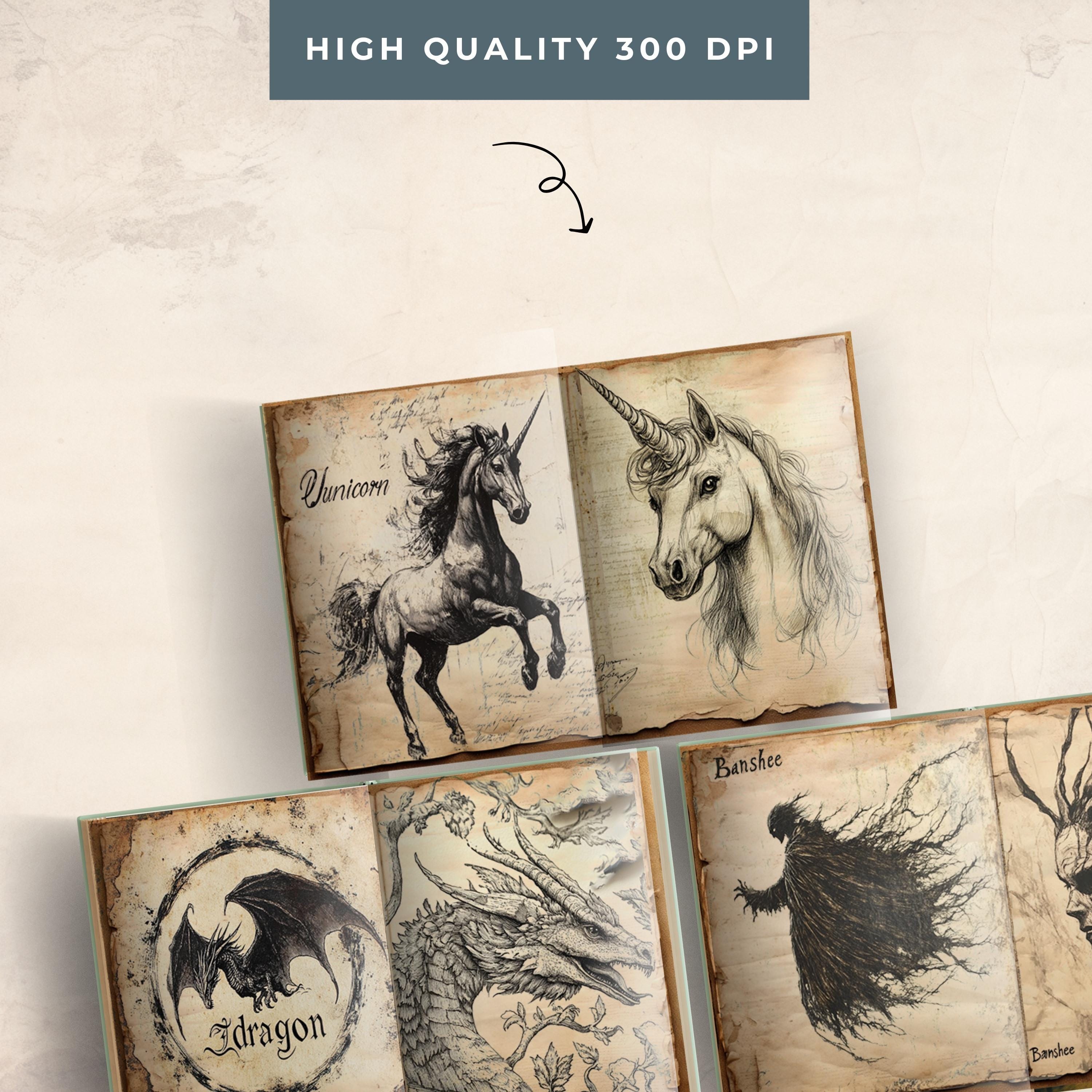 Mystical Beasts Field Notes Mini Books 4 Mini Books – Printable Journal ...