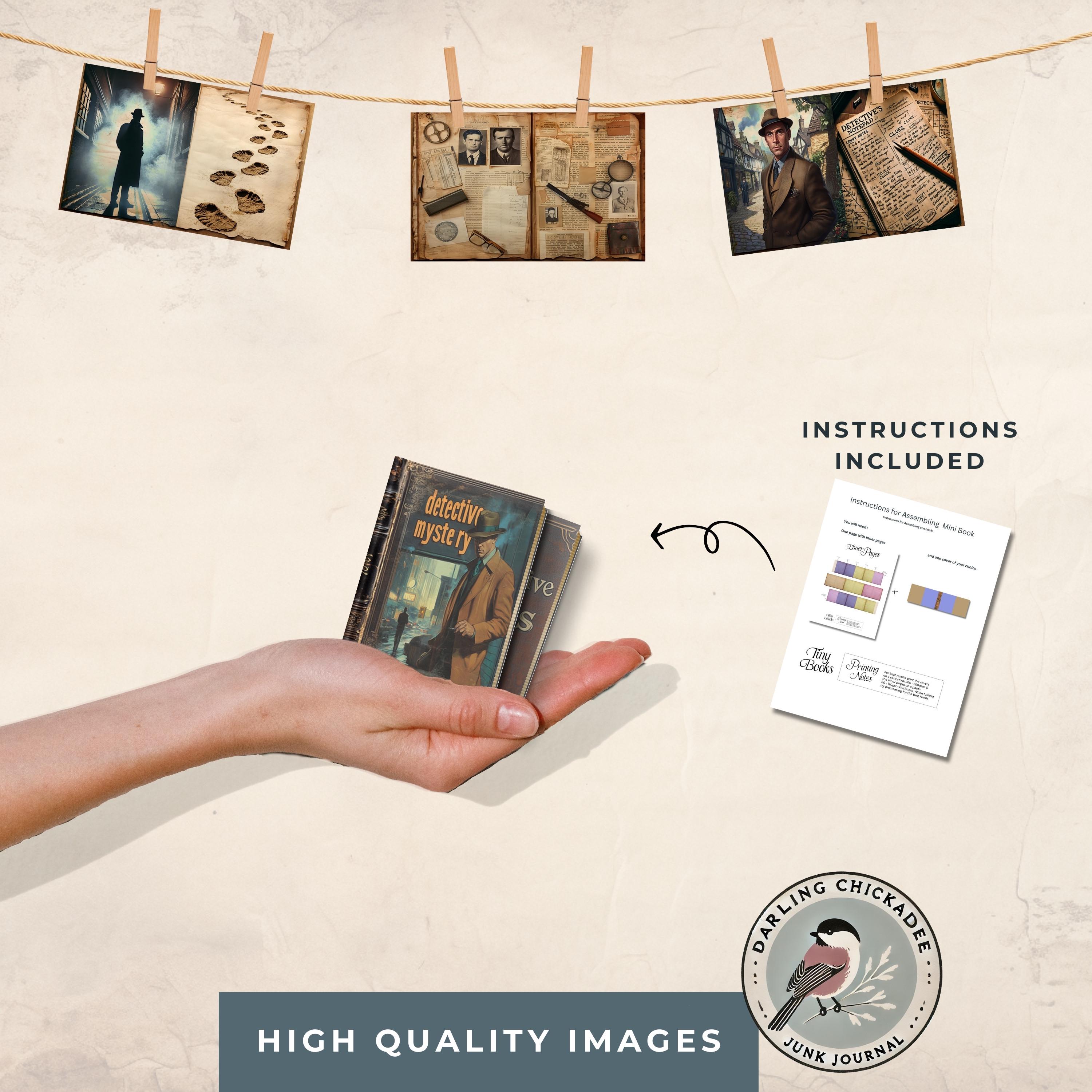 Detective Mystery Mini Books – Set of 4 | Printable Junk Journal ...