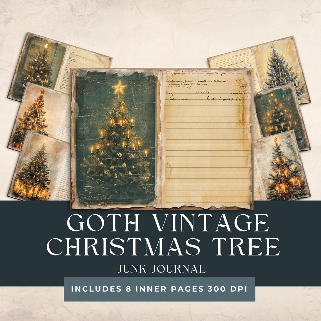 Gothic Christmas Junk Journal | Goth Christmas Tree Pages | Gothic Junk ...