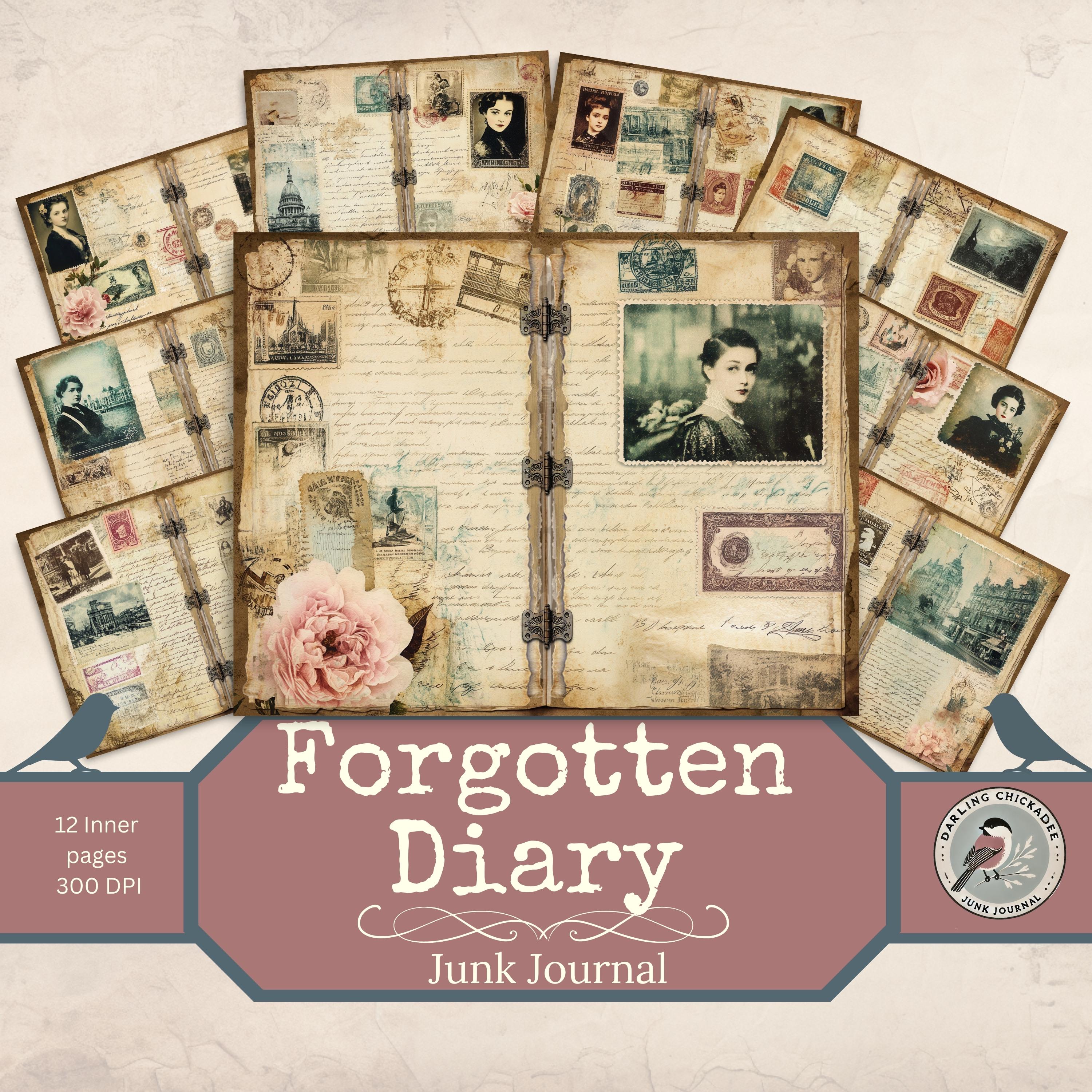 Forgotten Diary – Vintage Printable Junk Journal Kit With Portraits ...