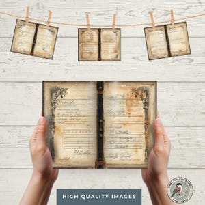 Victorian Registry Junk Journal Kit | Vintage Ledger Printable Ephemera ...