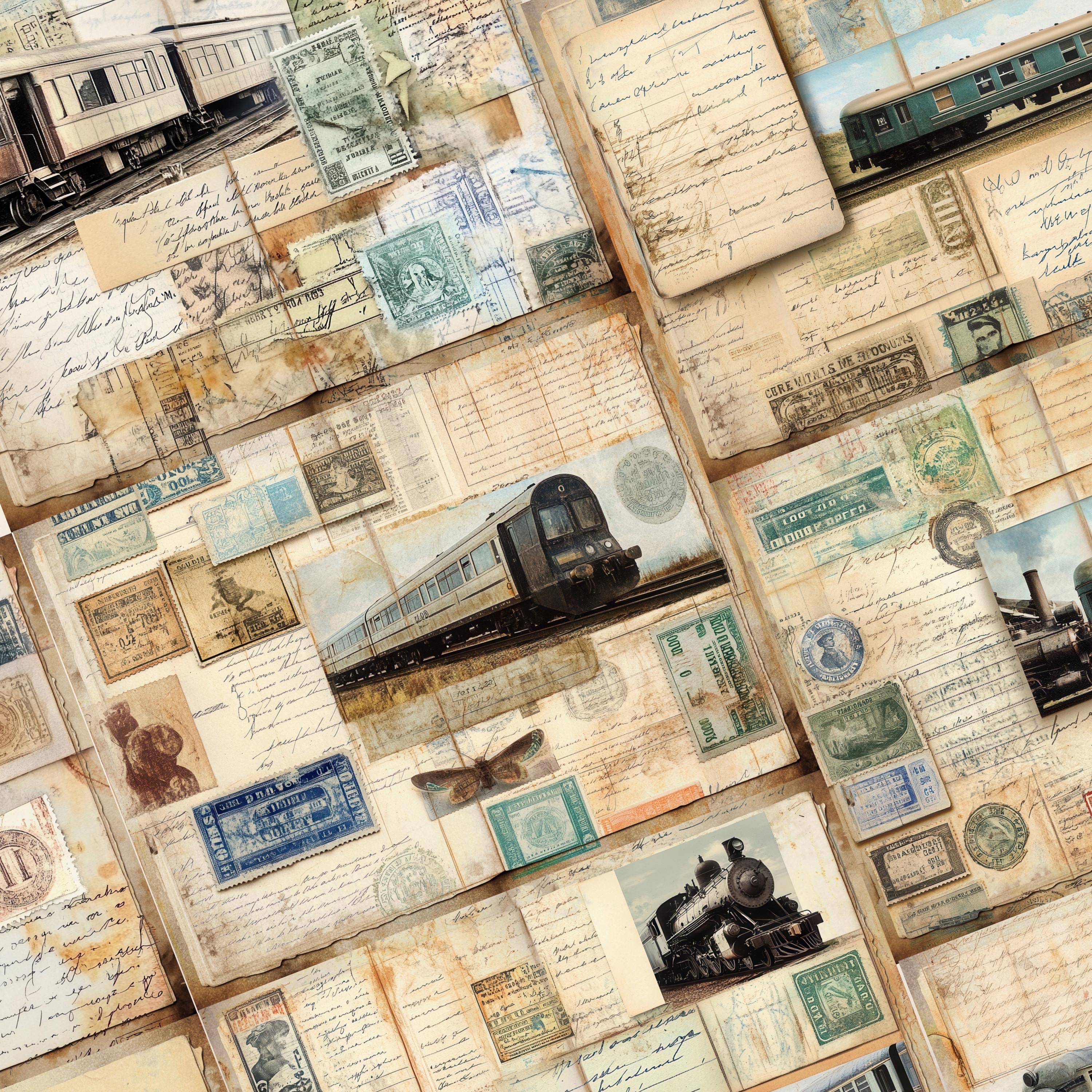 Vintage Train Junk Journal Kit | Railway Memories Printable Ephemera ...