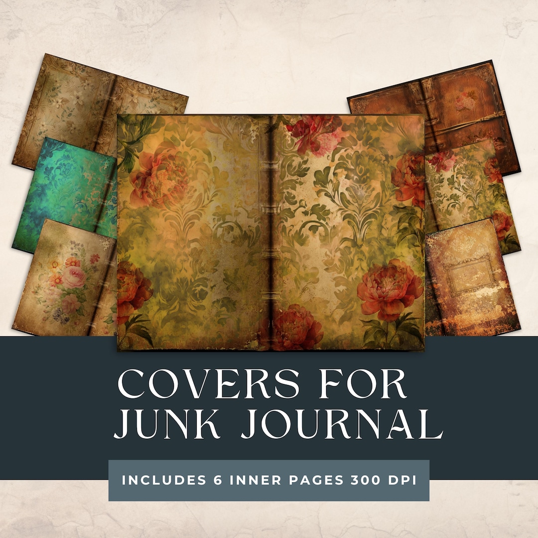 Vintage Junk Journal Printable Covers | Vintage Cover | Floral Junk ...