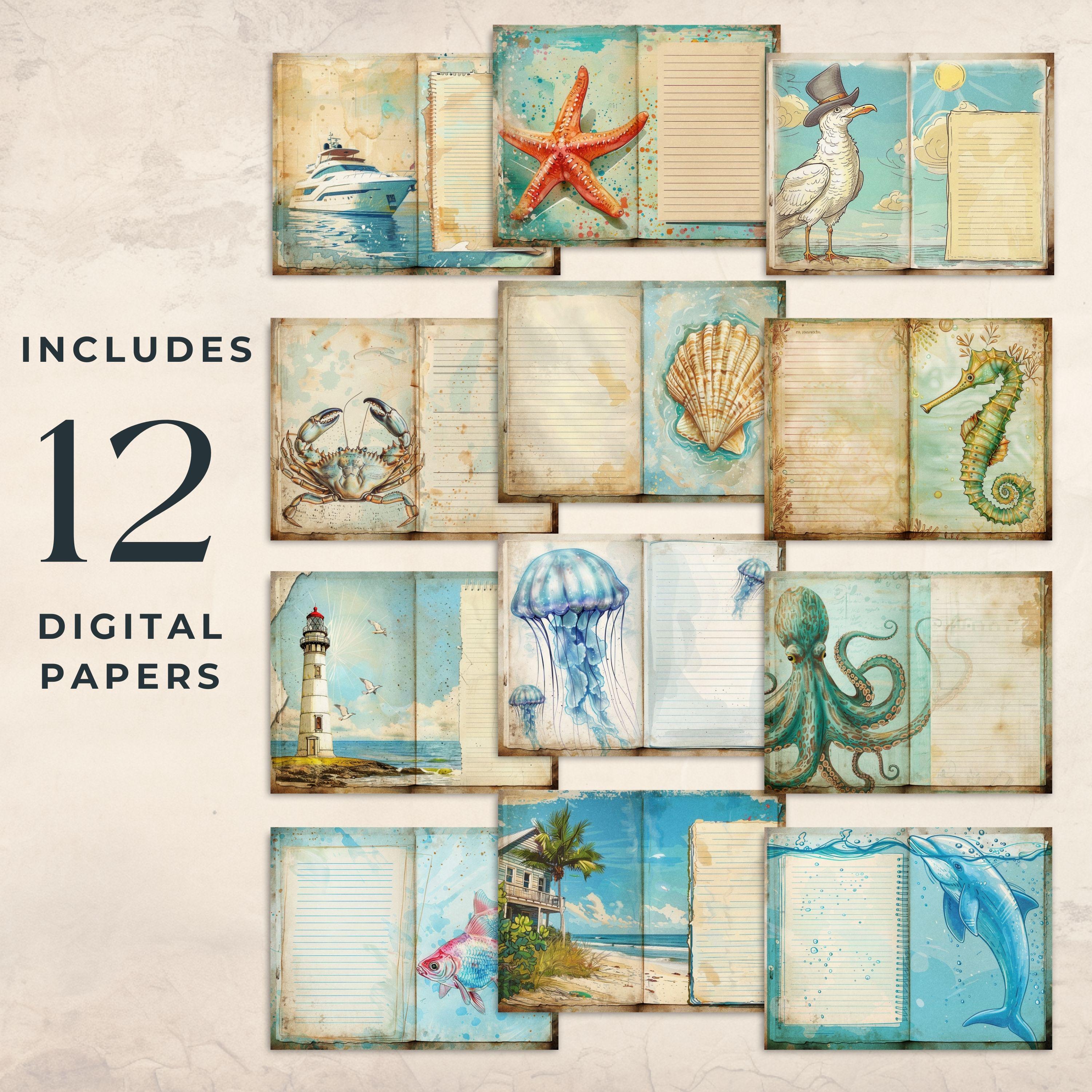 Printable Coastal Collage | Printable Digital Download | Ocean Digital ...