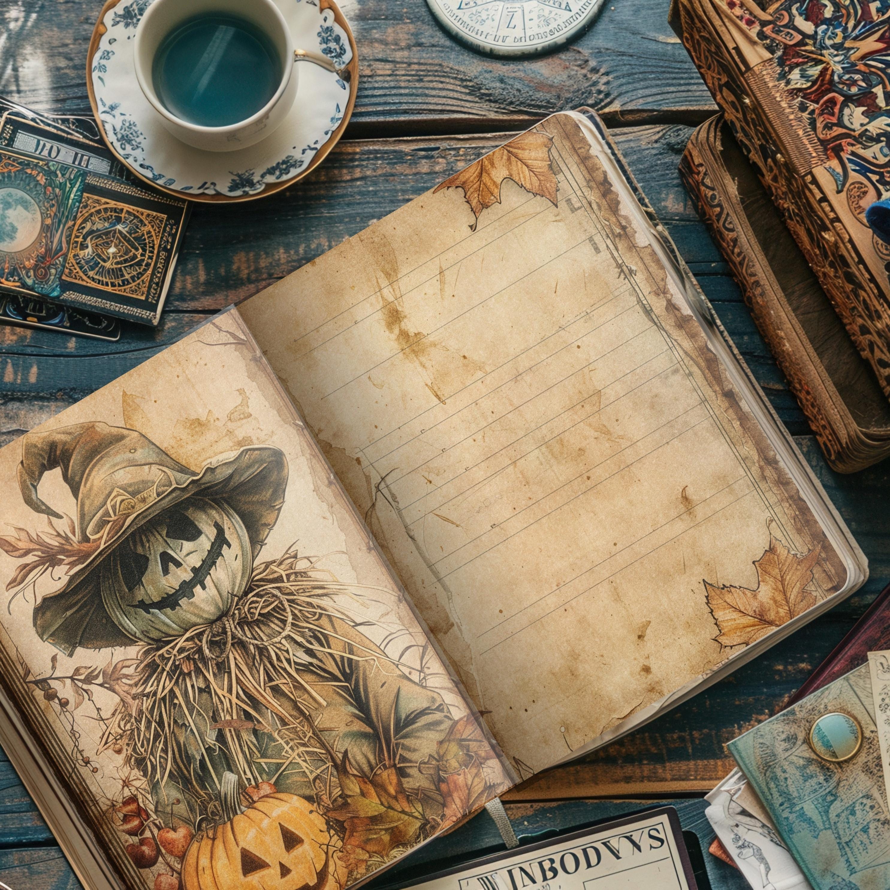 Halloween Diaries Junk Journal Pages | Spooky Printables | Holiday ...