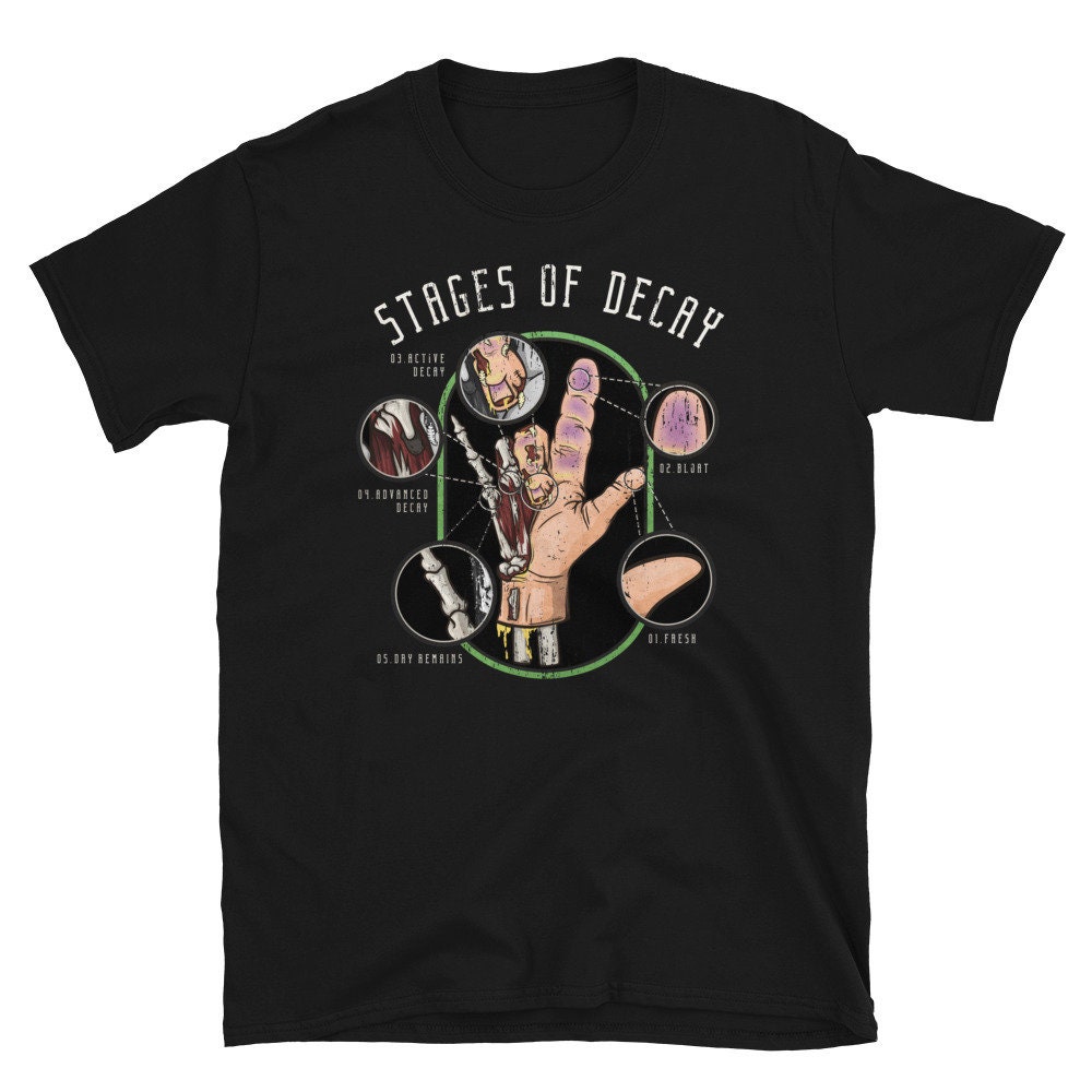 5 Stages of Decay T-shirt, I Love You Sign / Zombie Shirt / Morbid ...