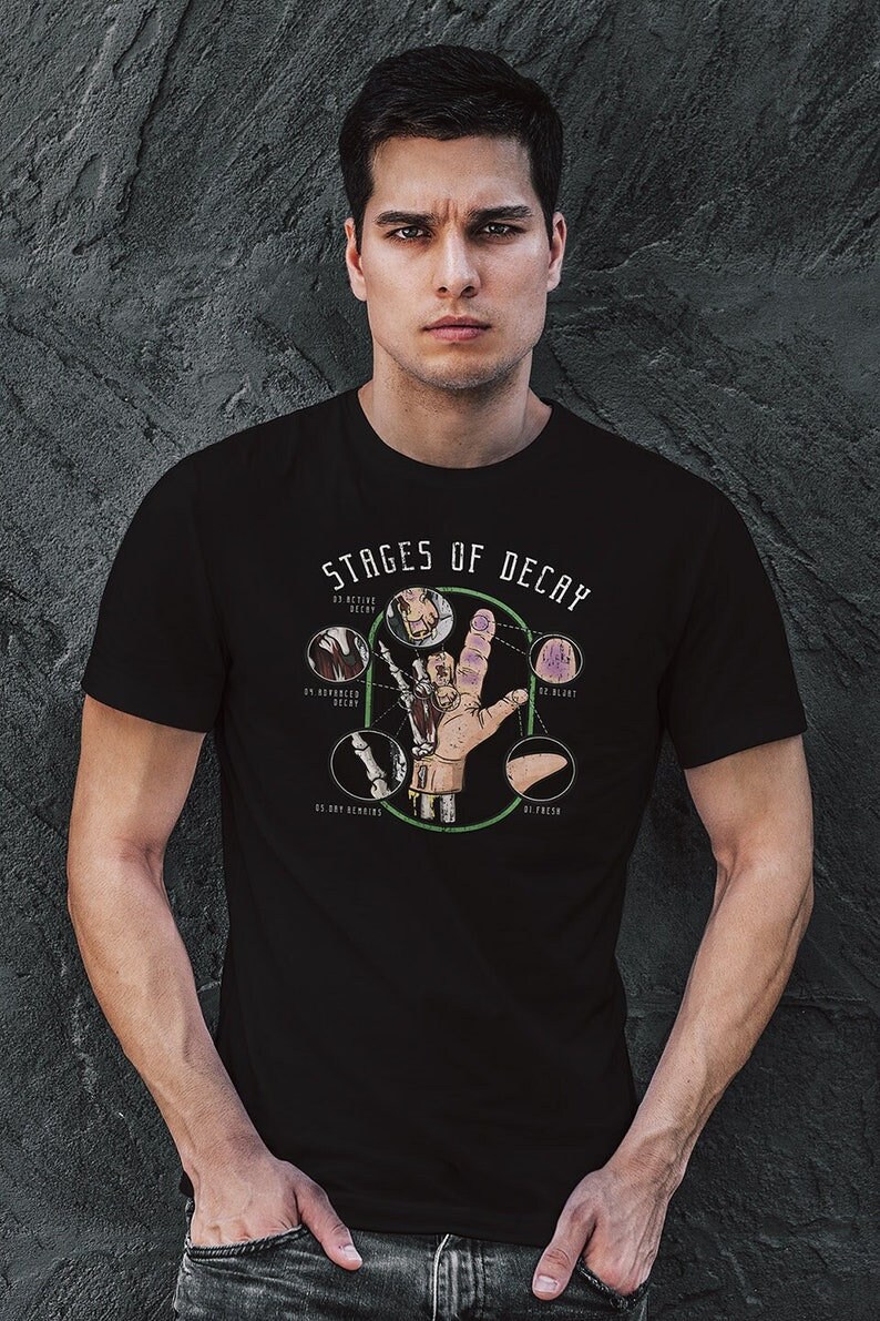 5 Stages of Decay T-shirt, I Love You Sign / Zombie Shirt / Morbid ...