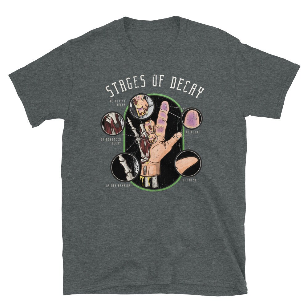 5 Stages of Decay T-shirt, I Love You Sign / Zombie Shirt / Morbid ...