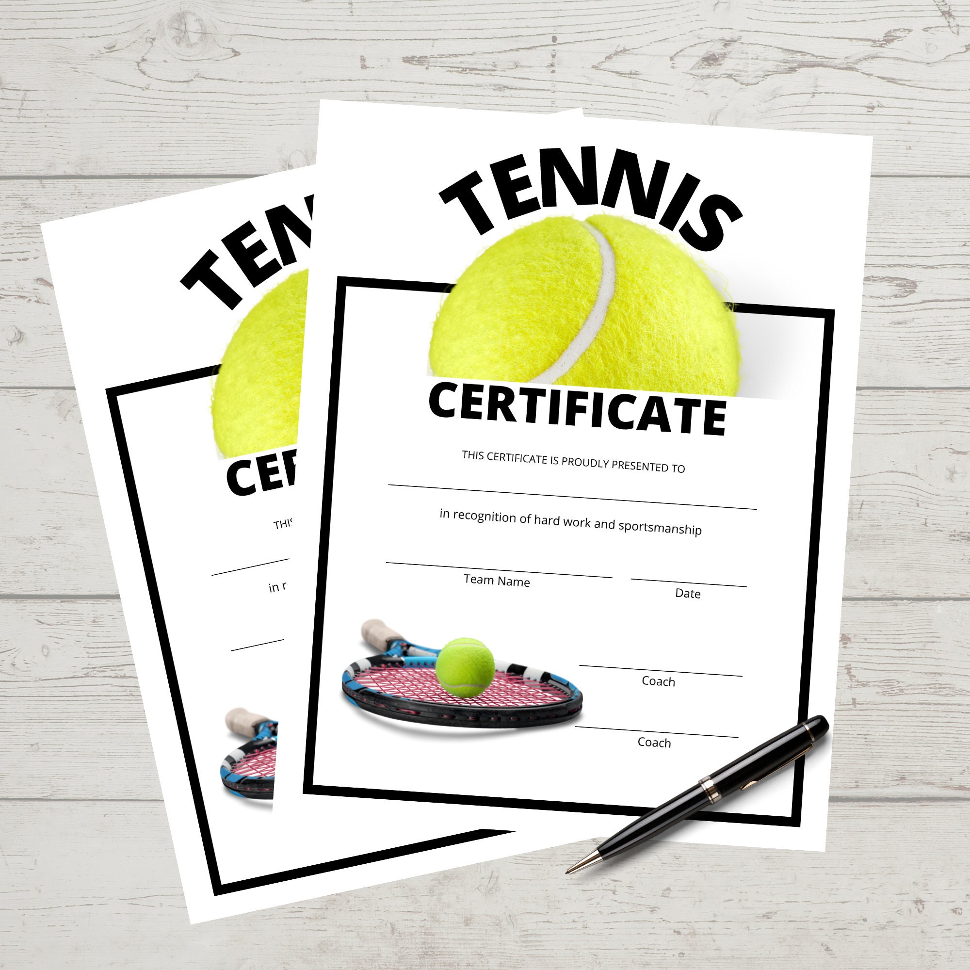 Tennis Certificate, Achievement, Award, Sports MVP, Certificate of ...