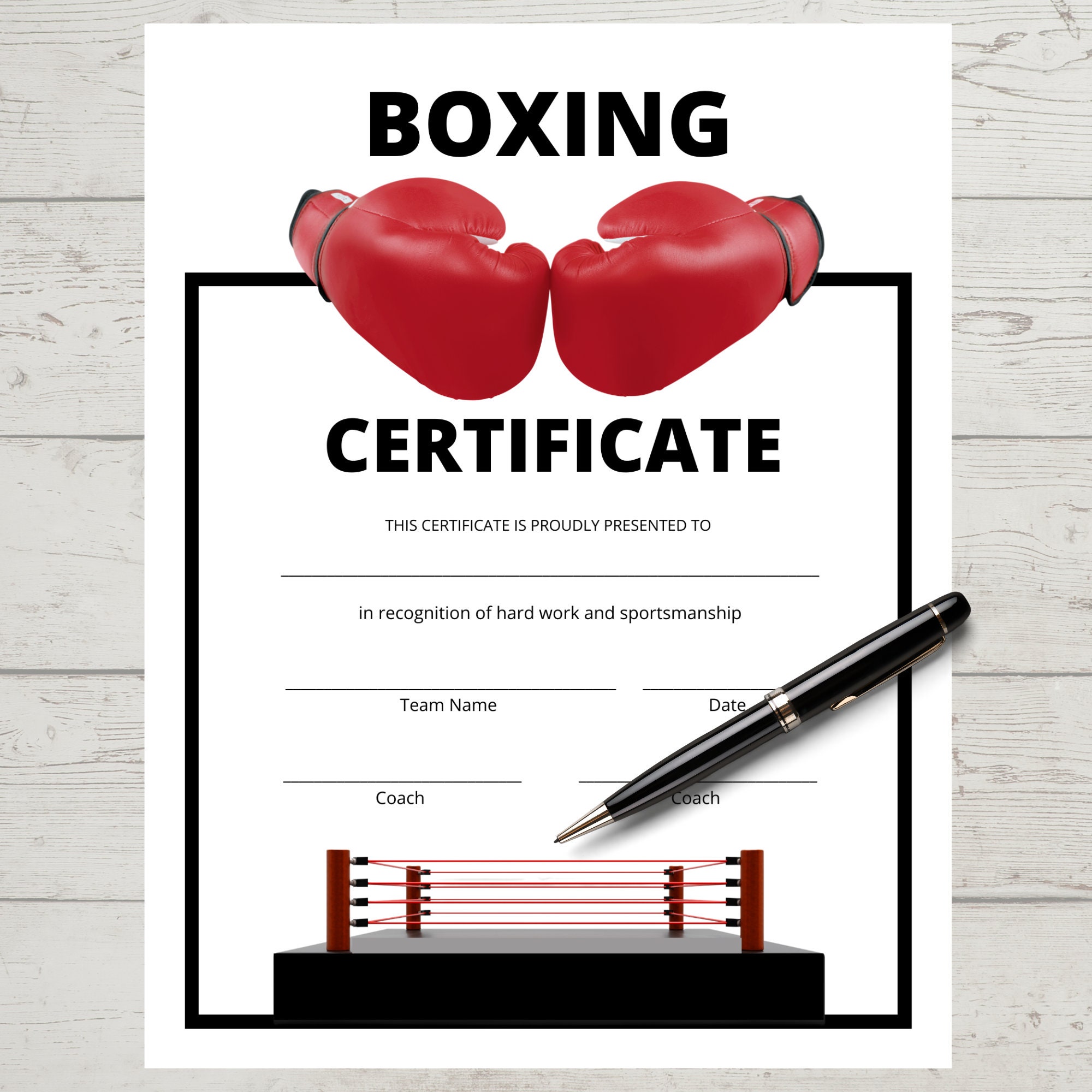 Boxing Certificate, Achievement, Award, Sports MVP, Certificate of ...