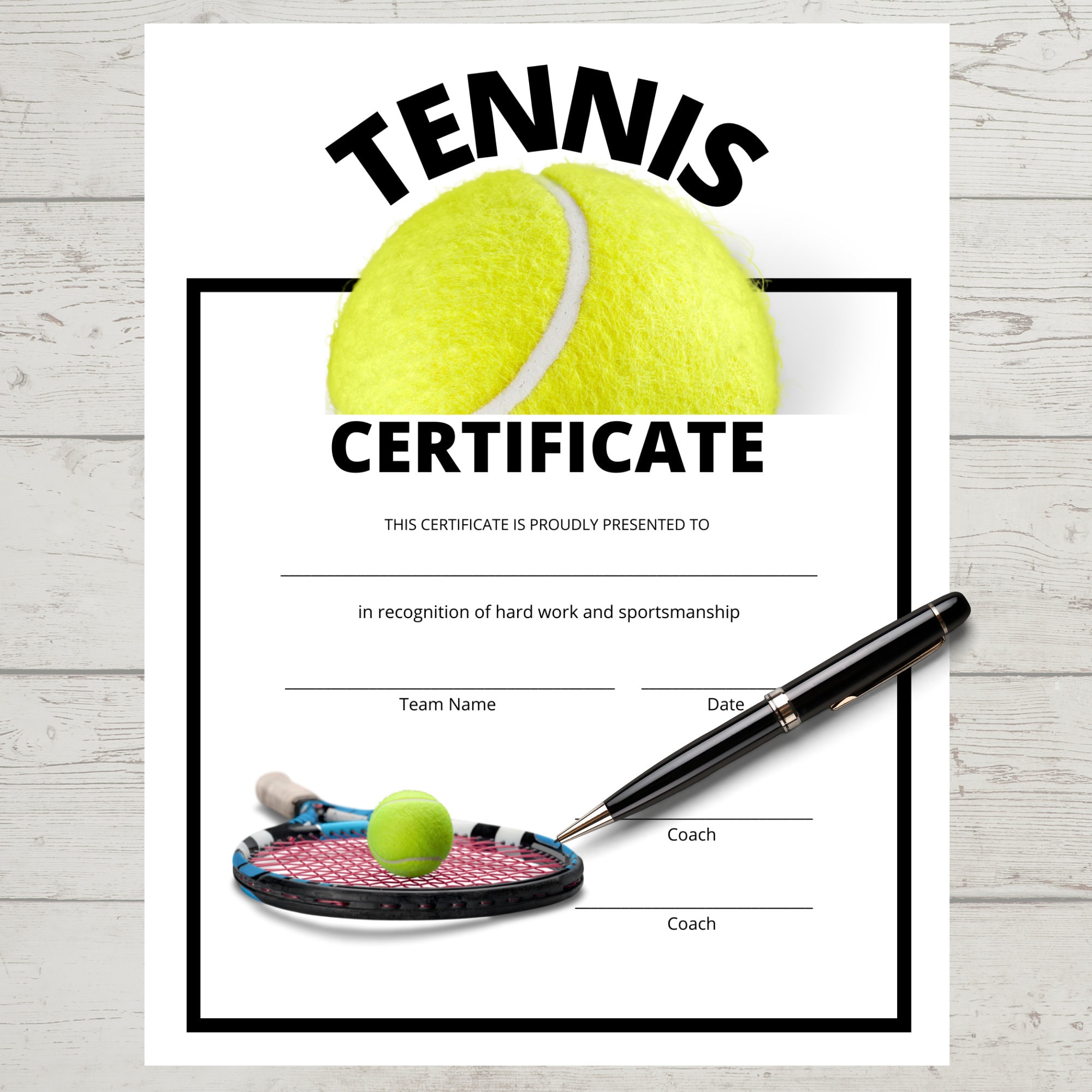 Tennis Certificate, Achievement, Award, Sports MVP, Certificate of ...