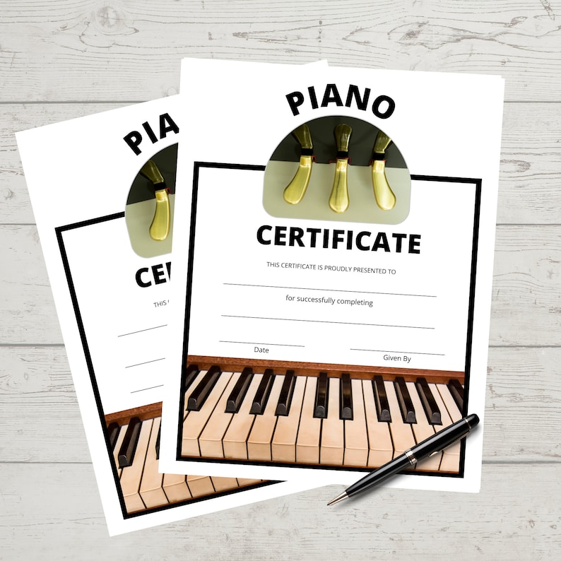 Piano Certificate, Achievement, Award, Music Award, Certificate of ...