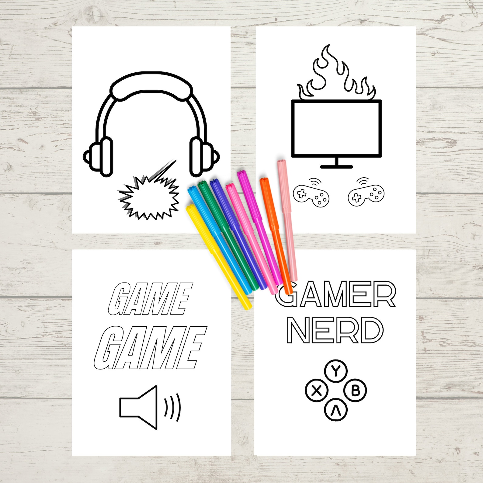 Kids Coloring Pages, Video Game Sheets, Gamer Wall Art, Print at Home ...