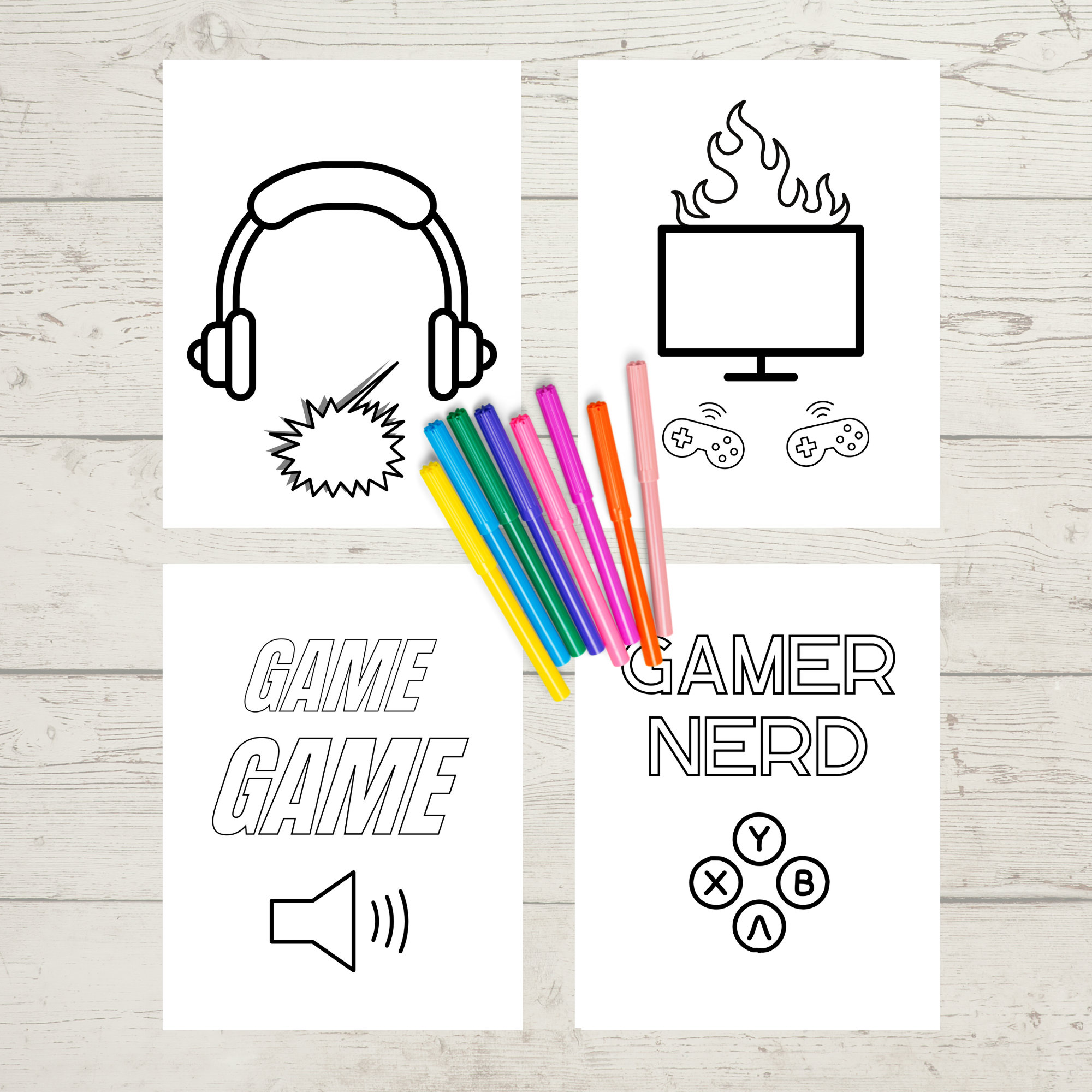 Kids Coloring Pages, Video Game Sheets, Gamer Wall Art, Print at Home ...