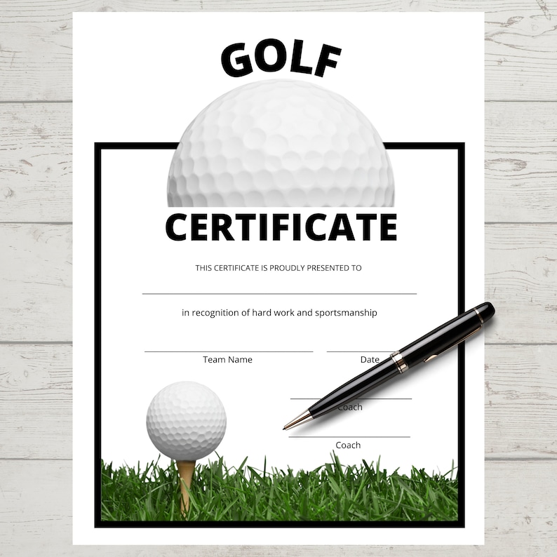 Golf Certificate, Achievement, Award, Sports MVP, Certificate of ...