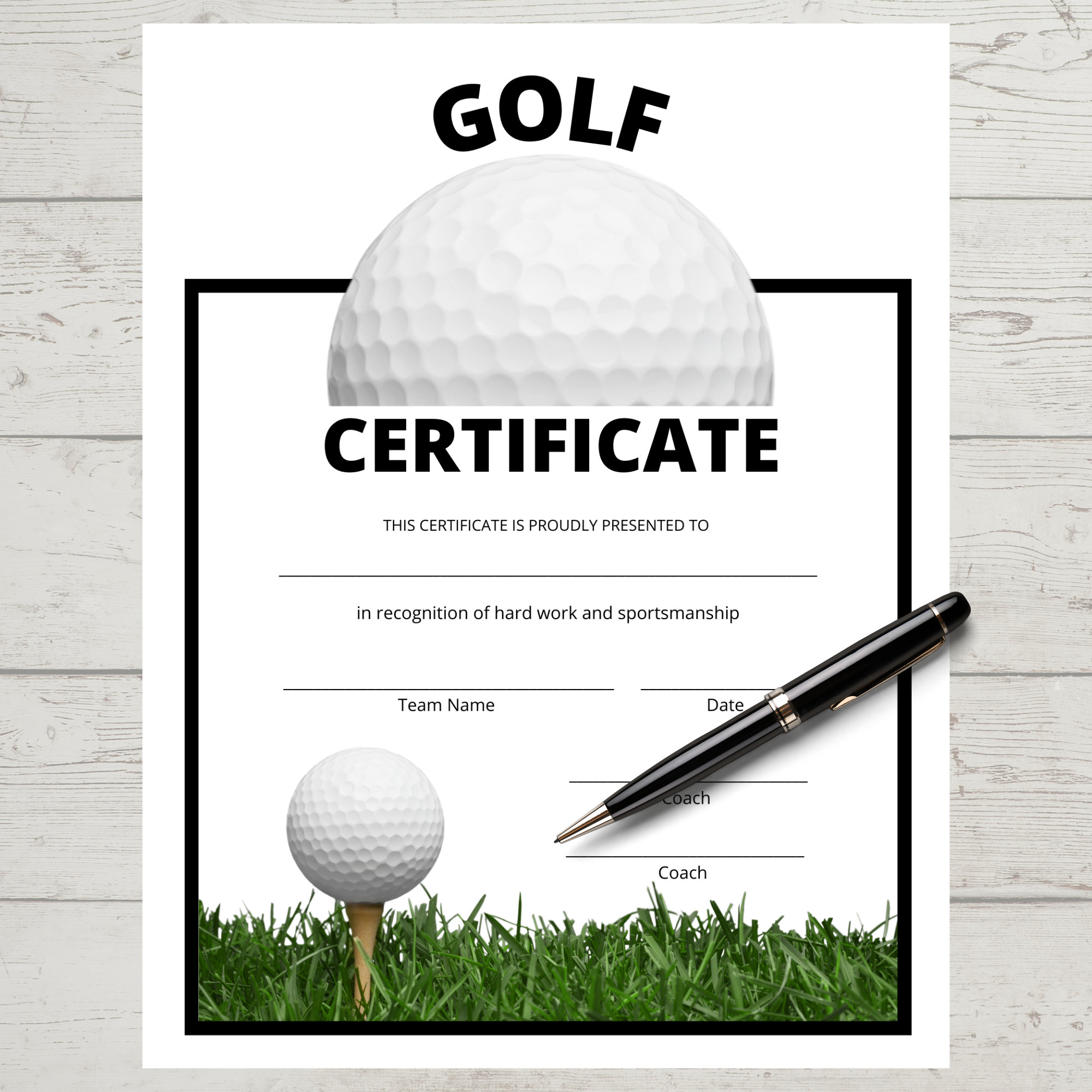Golf Certificate, Achievement, Award, Sports MVP, Certificate of ...